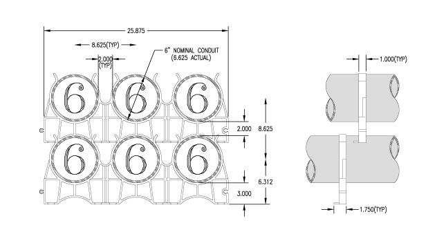 Underground Devices | Underground Devices Duct Combo Spacers 6 in PVC ...