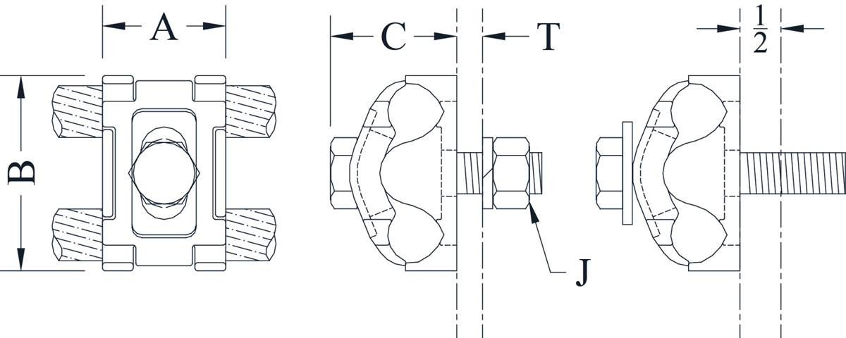 Sefcor | Sefcor GTC Series Single Cable to Flat Two-Piece Ground Clamps ...