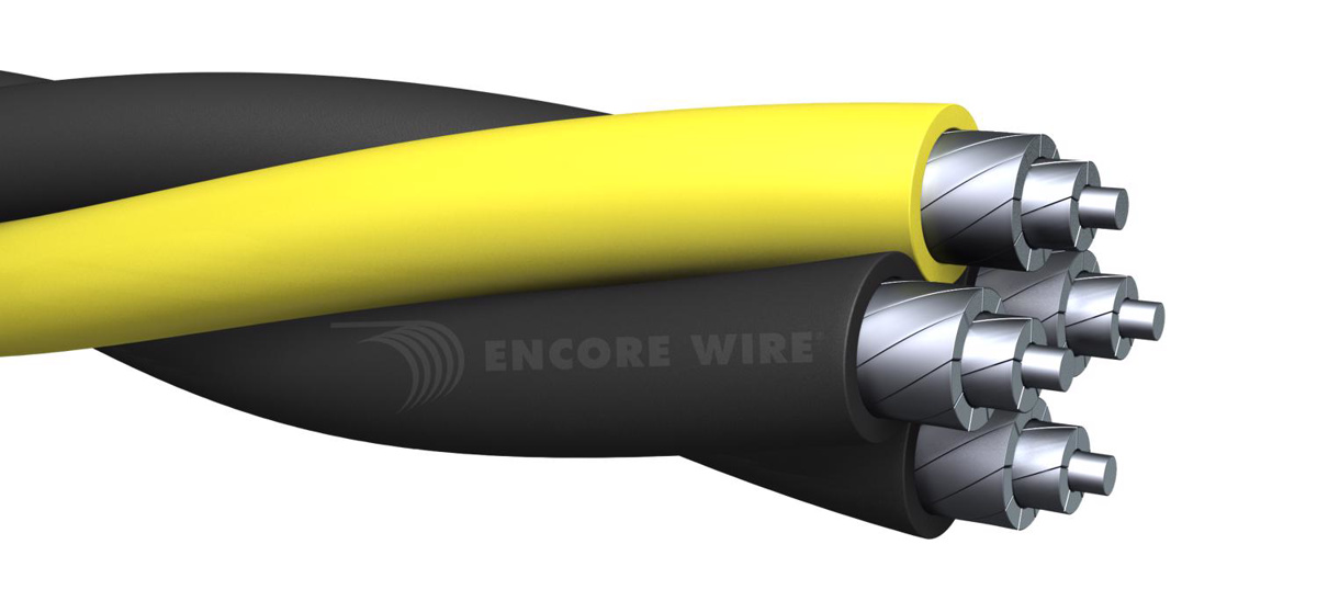 Encore Wire | Encore Wire Aluminum Quadplex Underground Cable 2-2-2-4 ...